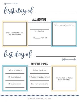 All About Me First Day Of School Printable Questionnaire
